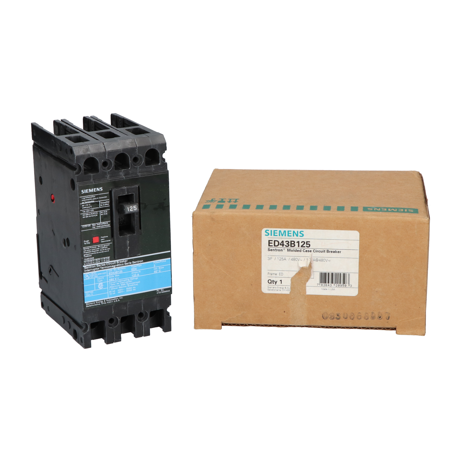 Siemens ED43B125 Circuit Breaker New NFP