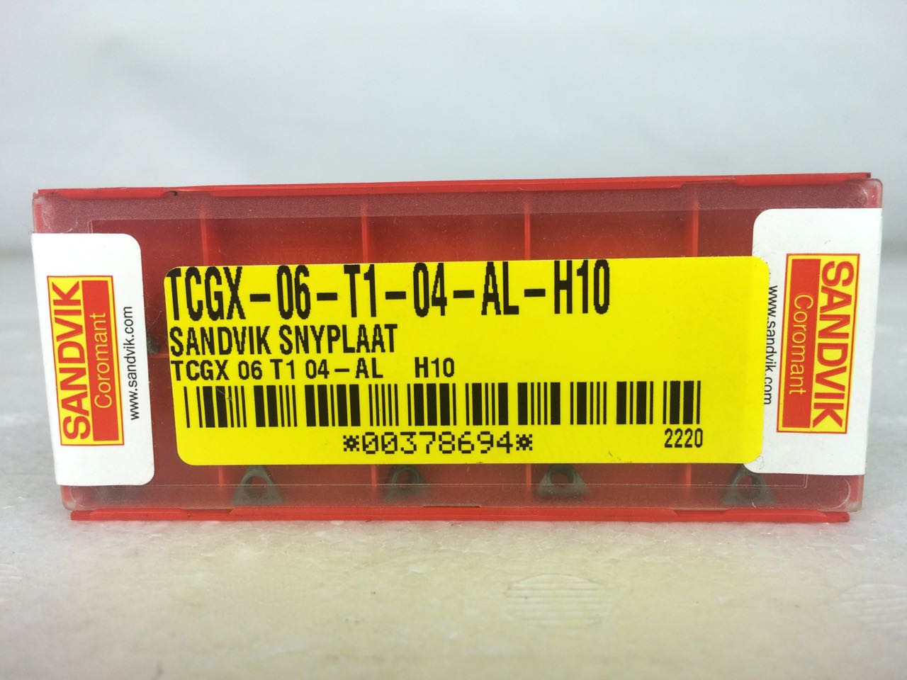 Sandvik TCGX 06 T1 04-AL H10 Inserts (10 Pieces)