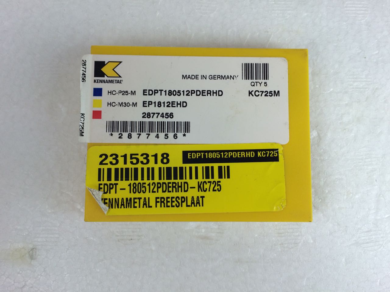 Kennametal EDPT 180512PDERHD KC725M (5 Pieces)