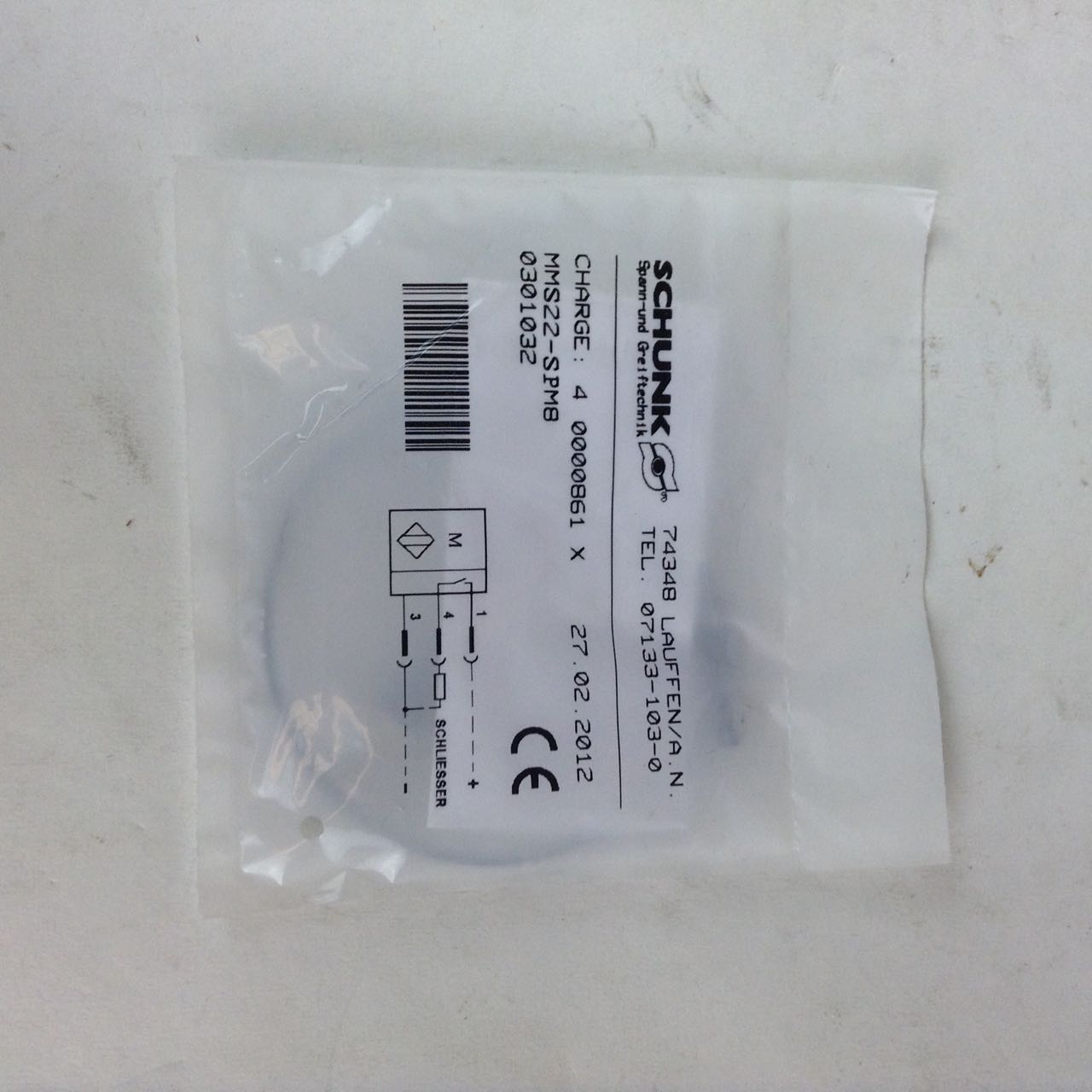Schunk 0301032 New Sealed Factory Packing