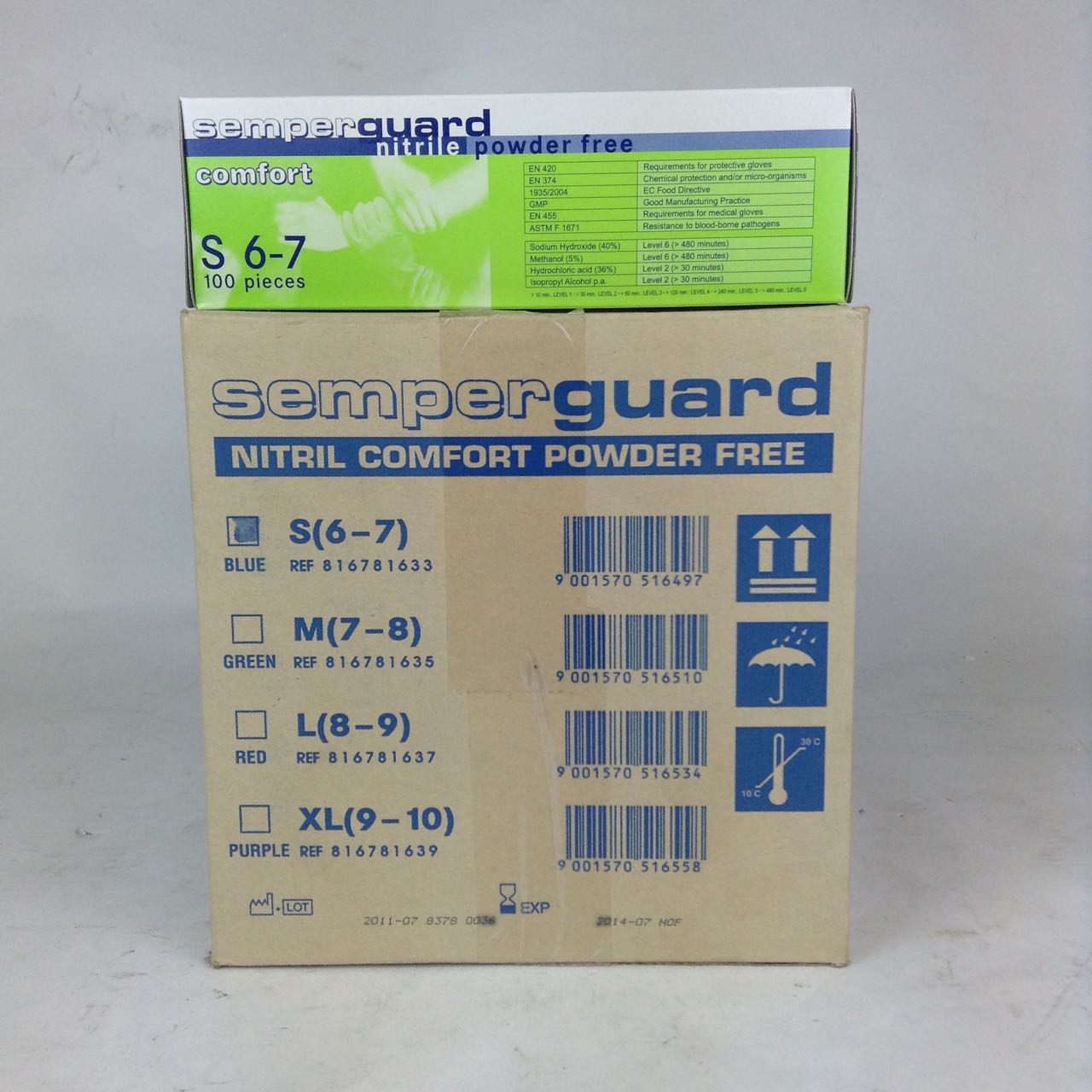 Semperguard 816781633 Nitrile Protect Gloves S NFP (1000 pieces)