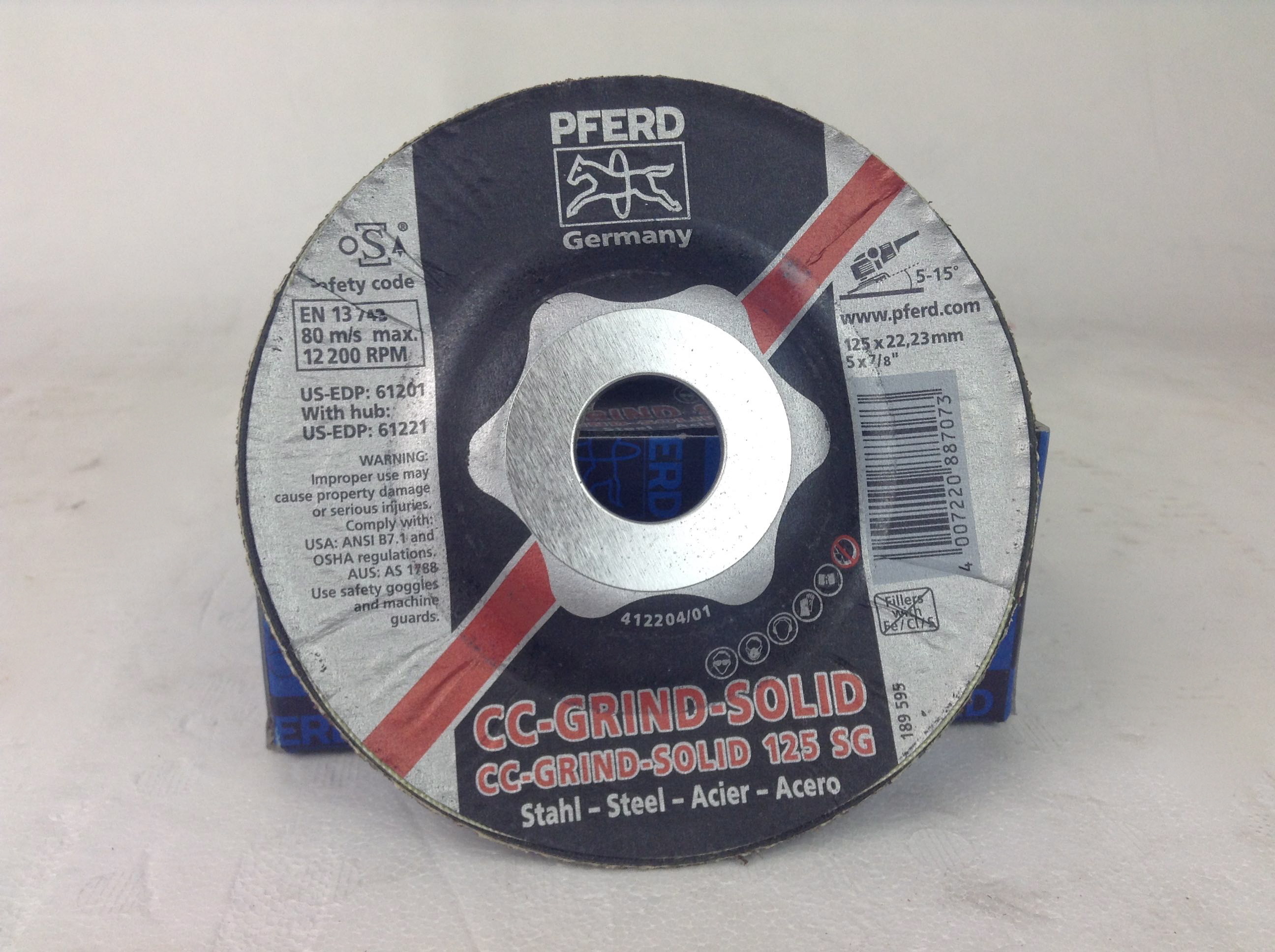 Pferd CC-GRIND-SOLID 125 SG STEEL 64185125 (12 Pieces)