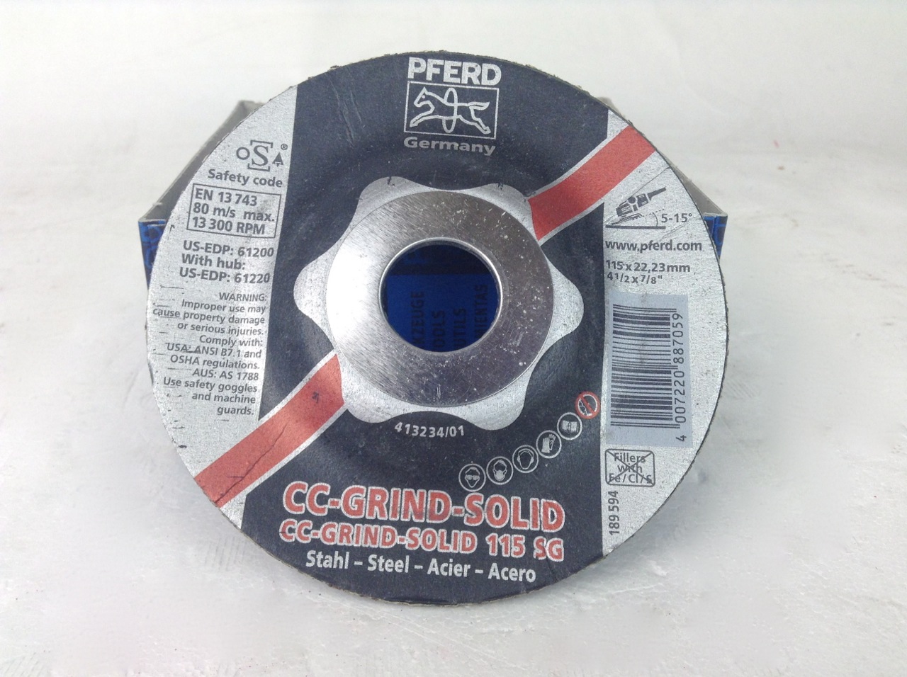 Pferd CC-GRIND-SOLID 115 SG Steel Grinding Disc (10 Pieces)