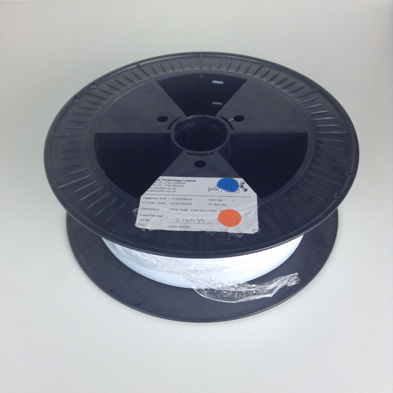 Polyflon PTFE tubing 3mm OD x 1mm 100 Meters New