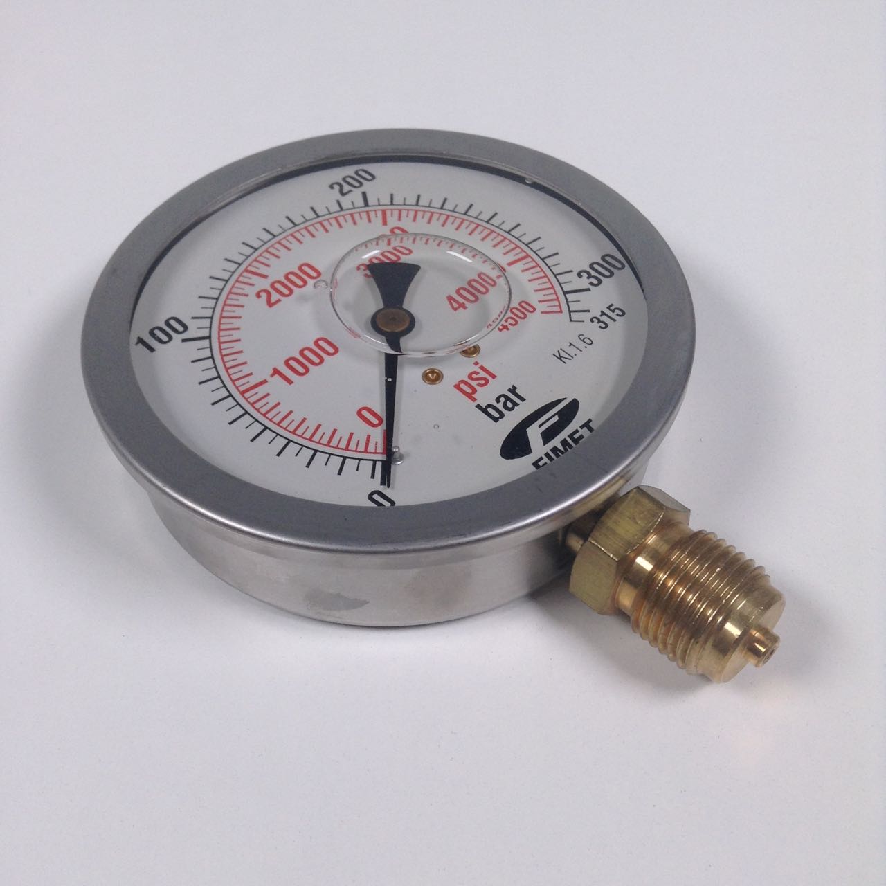 Fimet PE566216LF MG1-INOX 100 0-315 Bar Manometer New