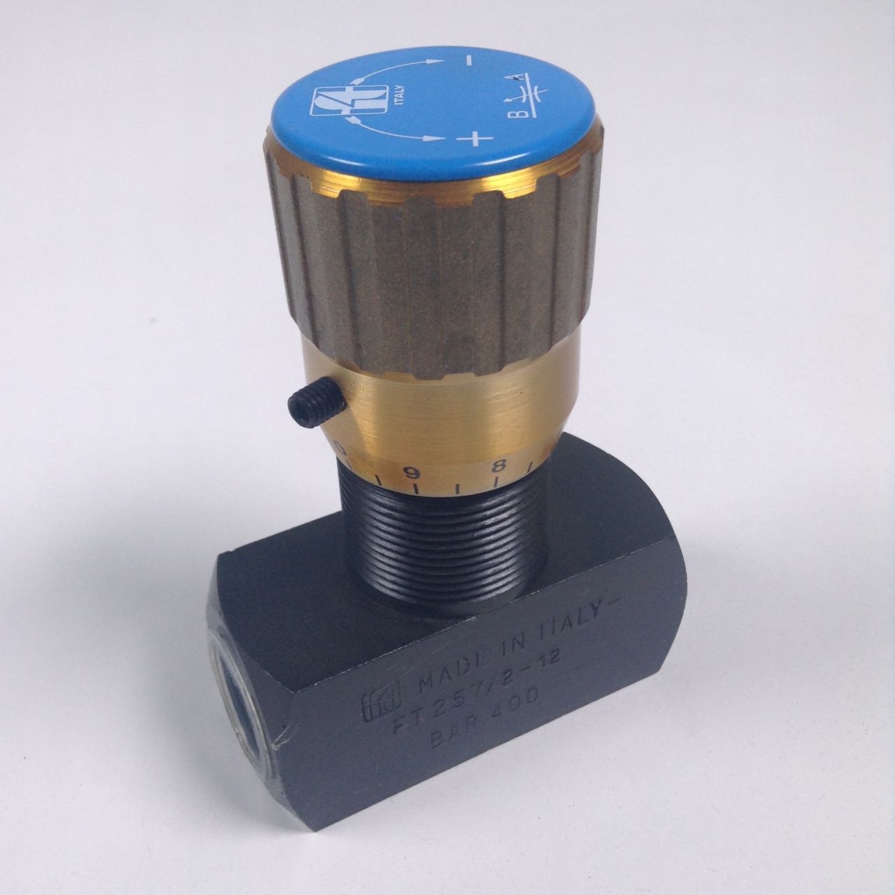 F.lli Tognella FT 257/2-12 In line Flow Control Valve 400 Bar New