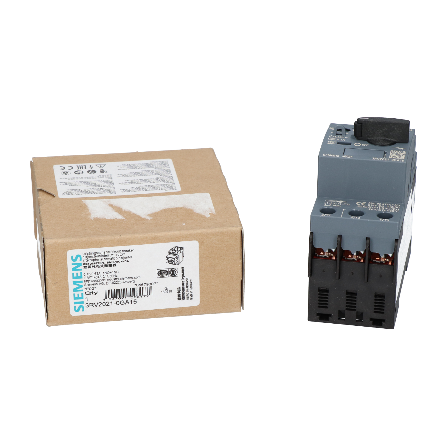 Siemens 3RV2021-0GA15 Circuit breaker size S0 New NFP
