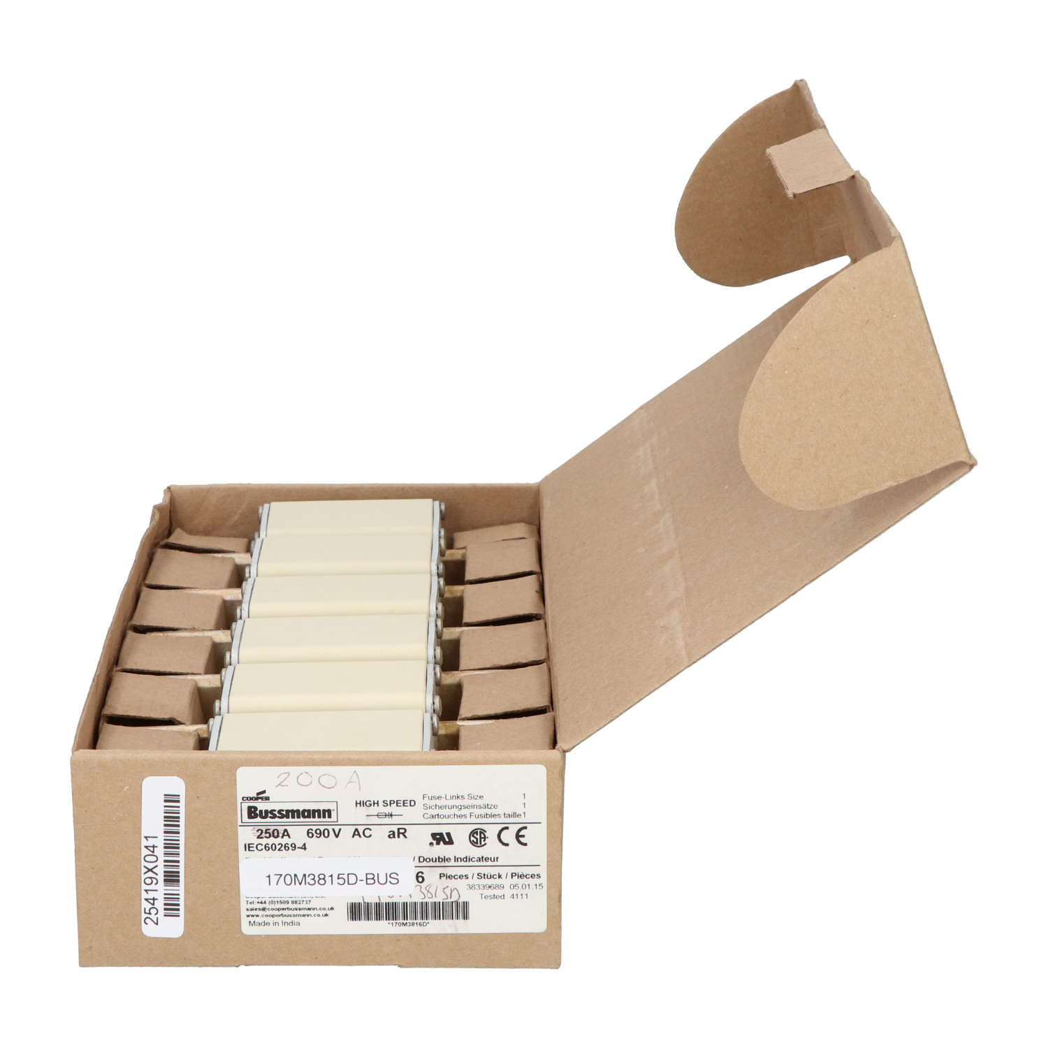 Cooper Bussmann 170M3815D Fuse link size sicherungseinsatze New NMP ...