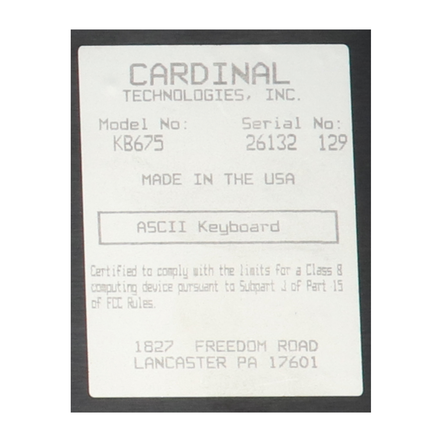 Cardinal Technologies KB675 | Maxodeals