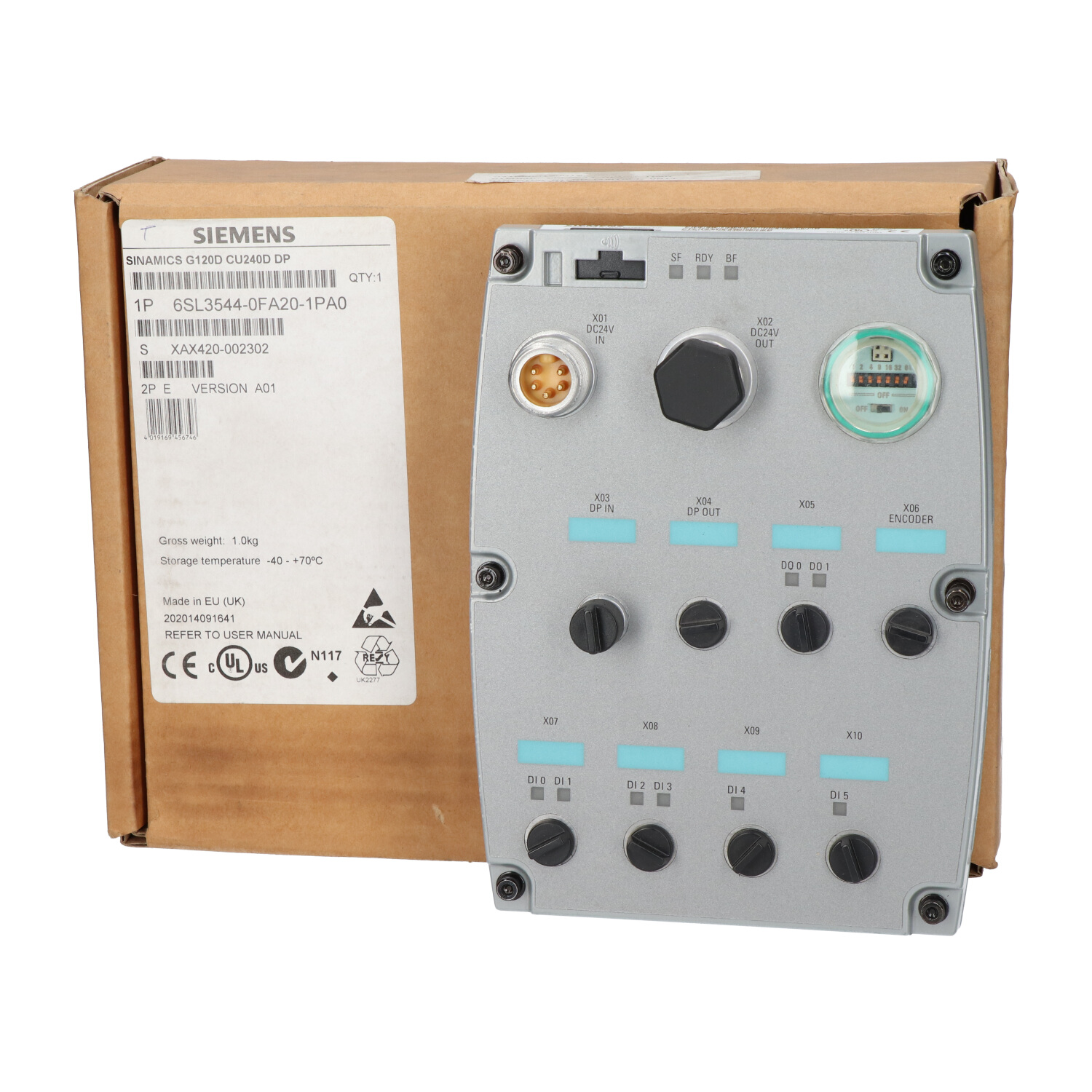 Siemens 6SL3544-0FA20-1PA0 Sinamics Control Unit G120D Ver A01 New NFP