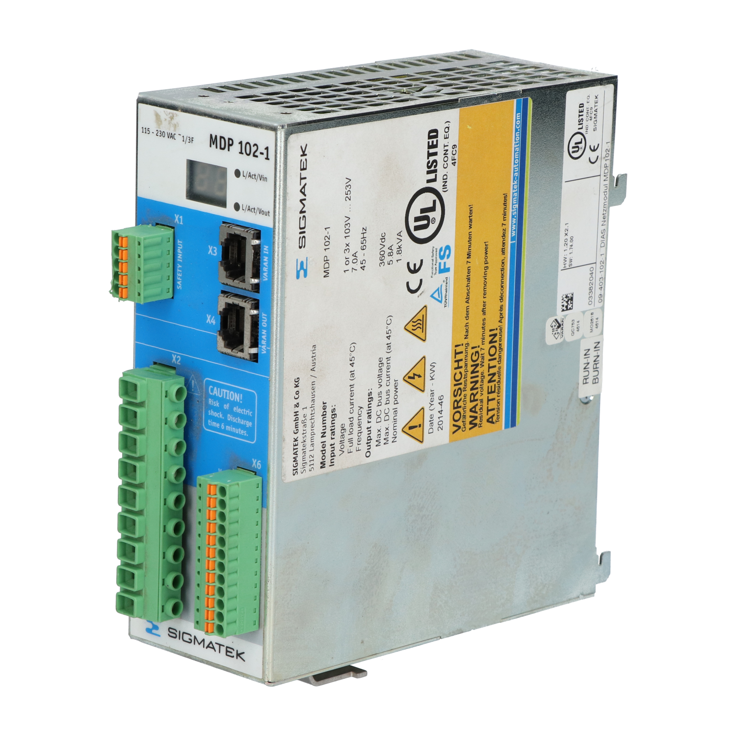 Sigmatek MDP102-1 Power Module Netzteilmodul Used UMP