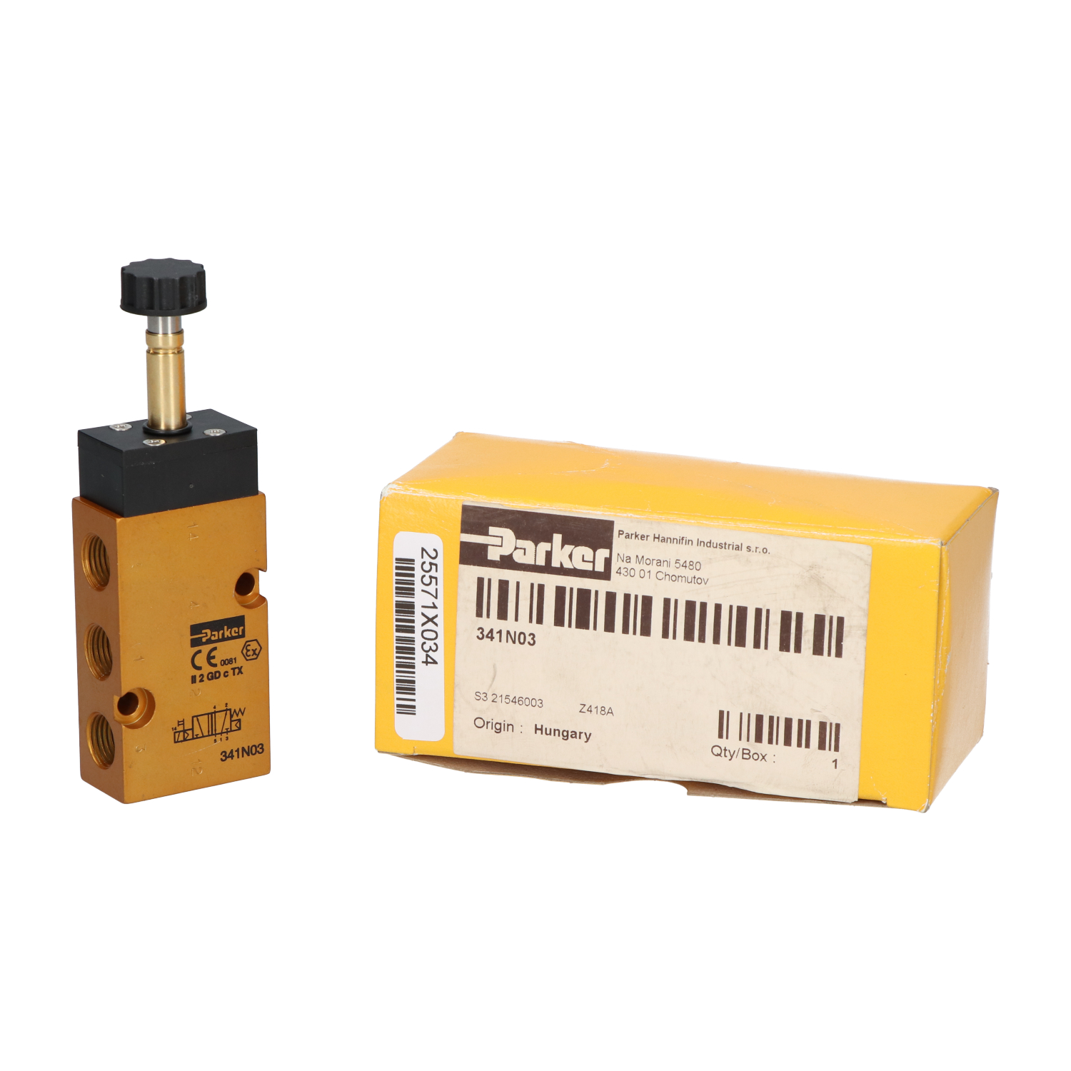 Parker 341N03 Spring Return Solenoid Valve Magnetventil New NFP