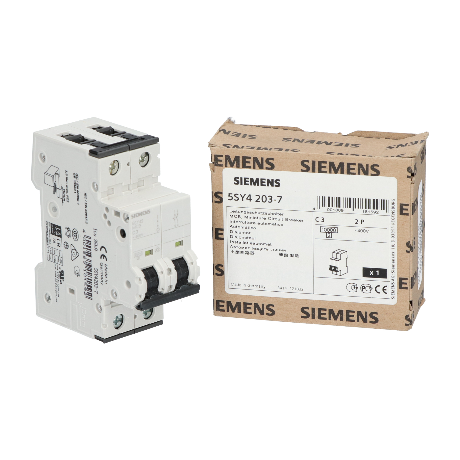 Siemens 5SY4203-7 Miniature circuit breaker 400 V New NFP