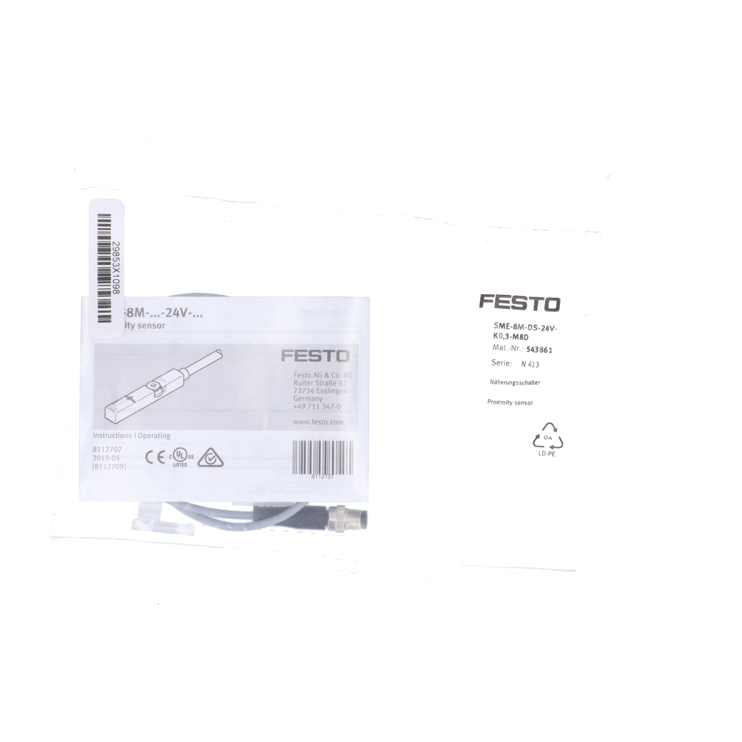 Festo SME-8M-DS-24V-K0.3M8D | Maxodeals