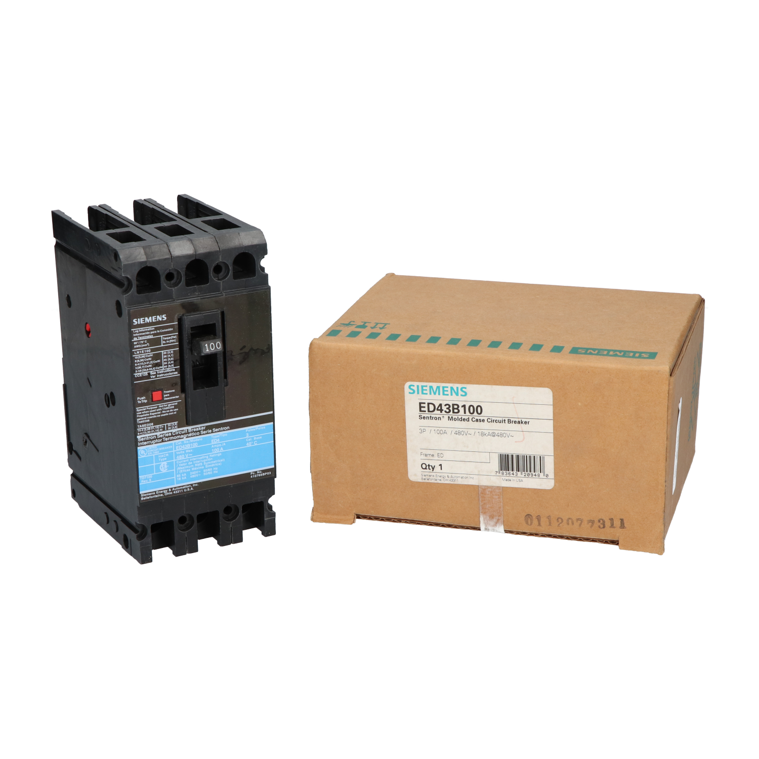 Siemens ED43B100 Circuit Breaker New NFP