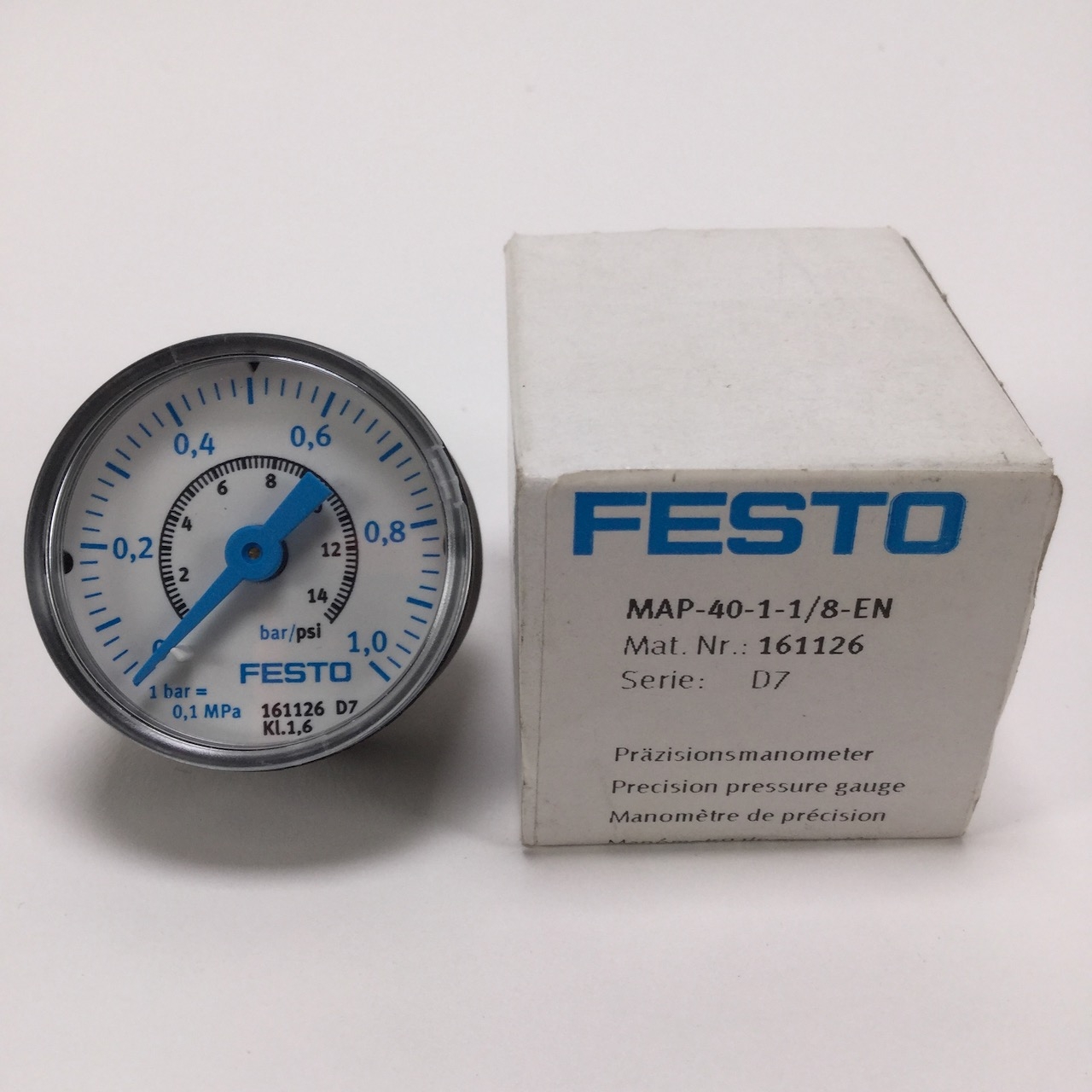 Festo MAP-40-1-1/8-EN 161126 Ser D7 precision manometer pressure gauge ...