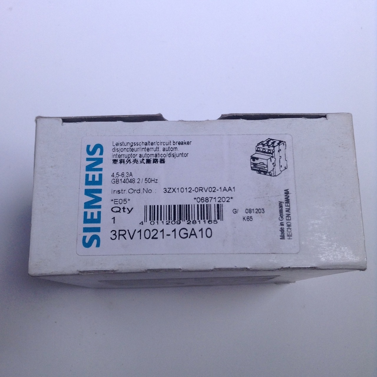 Siemens 3RV1021-1GA10 Circuit breaker Sirius E05 NEW NFP