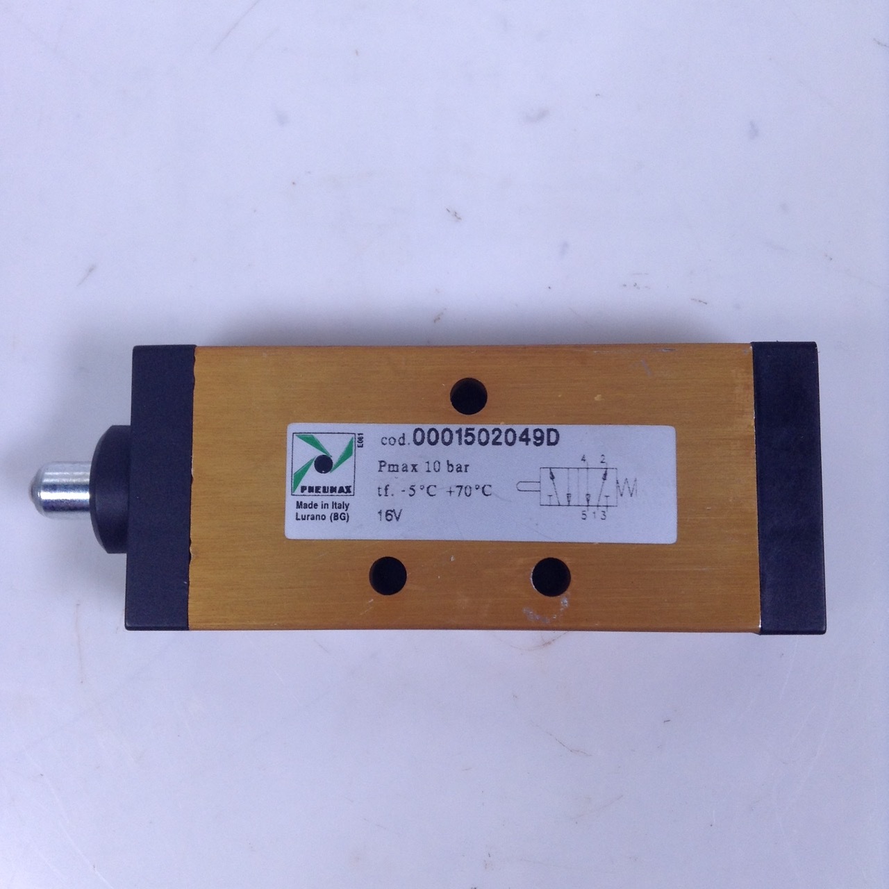 Pneumax 0001502049D Pneumatic Push Button Valve 5/2-Way 10Bar NMP