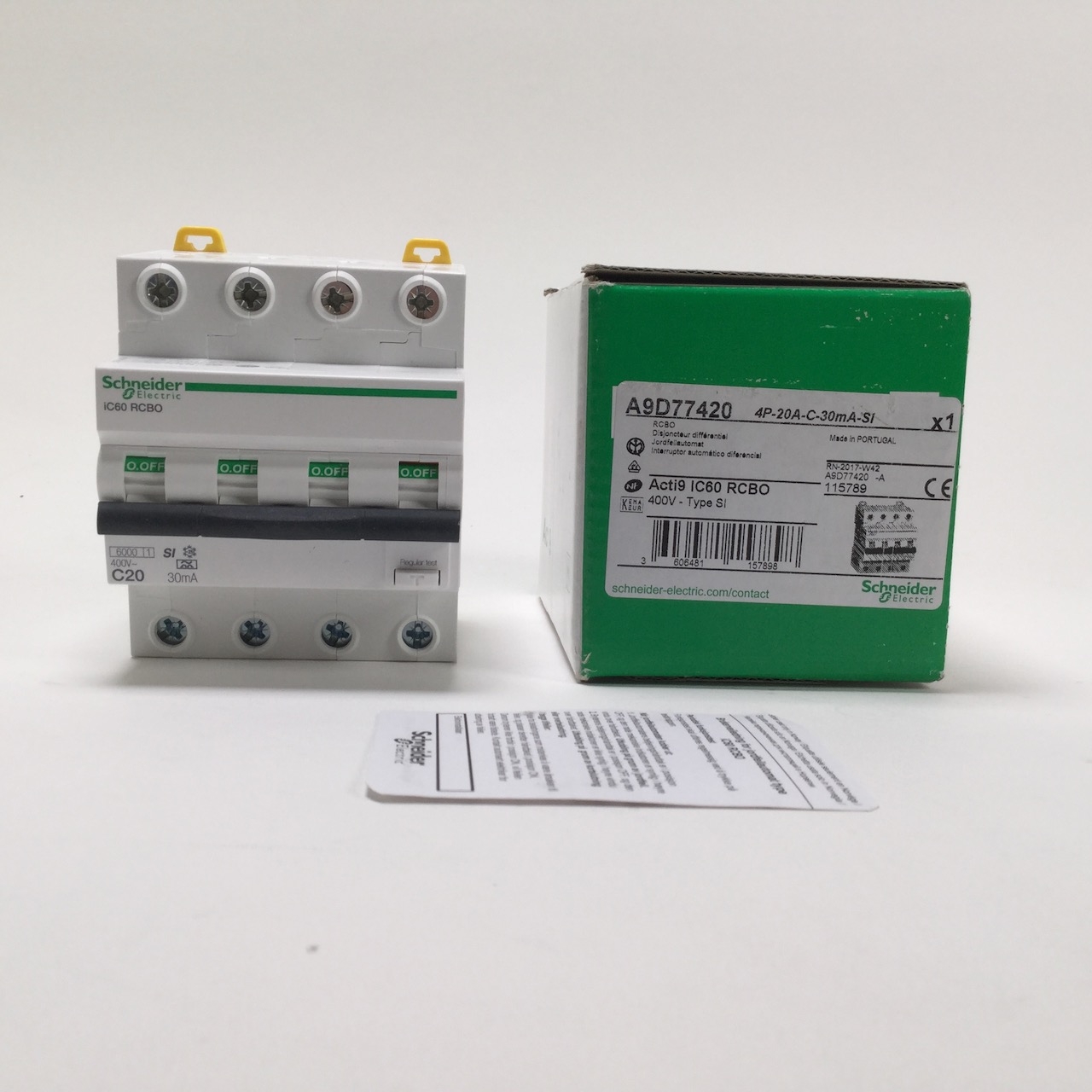 Schneider Electric A9D77420 Residual current breaker Acti9 iC60 RCBO ...