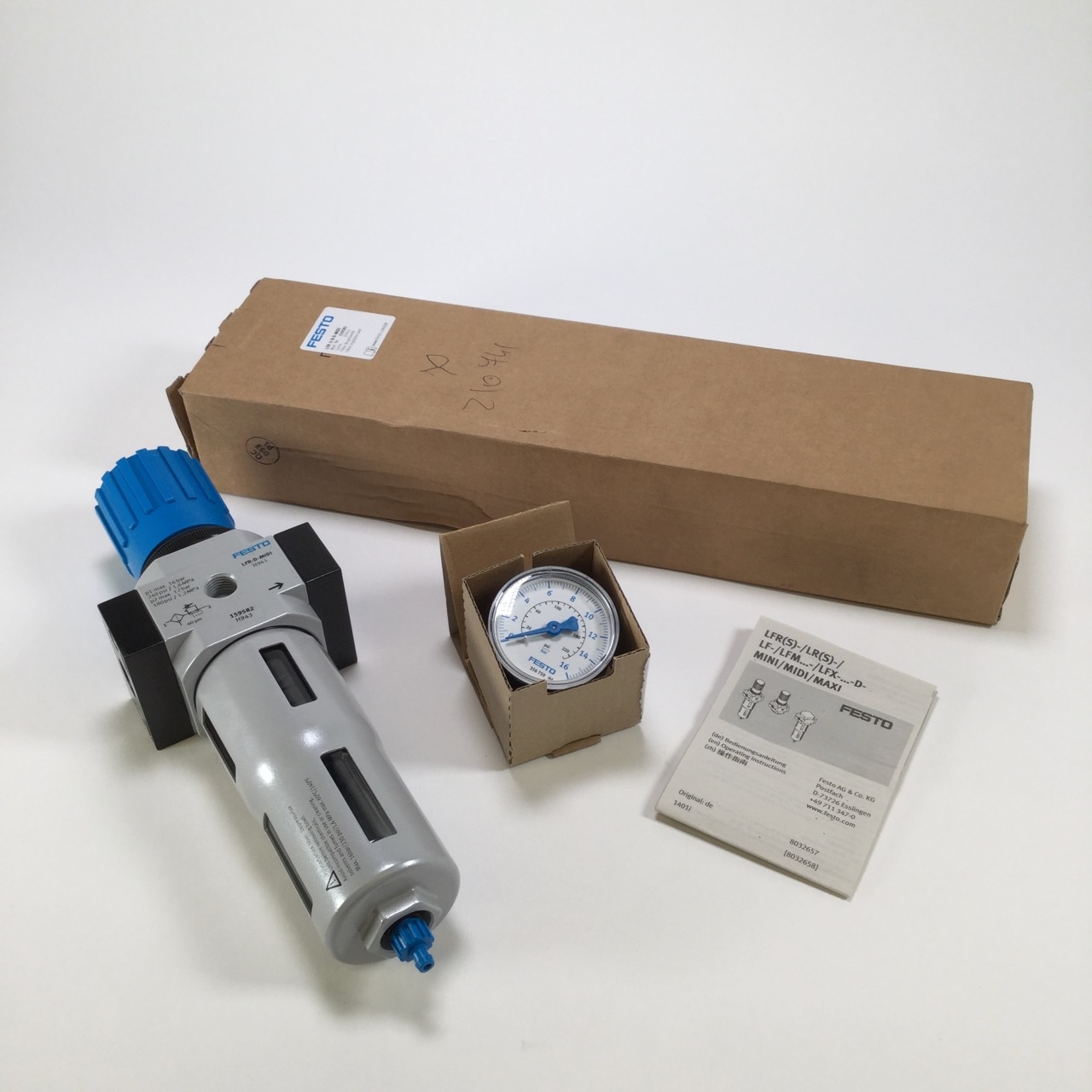 Festo LFR-3/8-D-MIDI 159582 Filter regulator unit H943 Ventil New NFP
