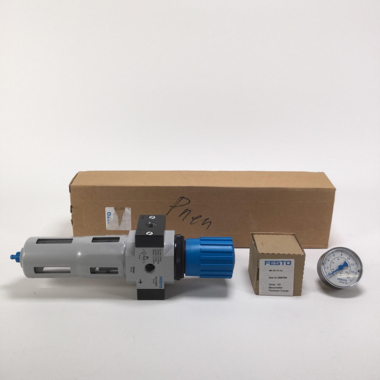 Festo LFR-1/4-D-MIDI Filter Regulator with Pressure Gauge New NMP
