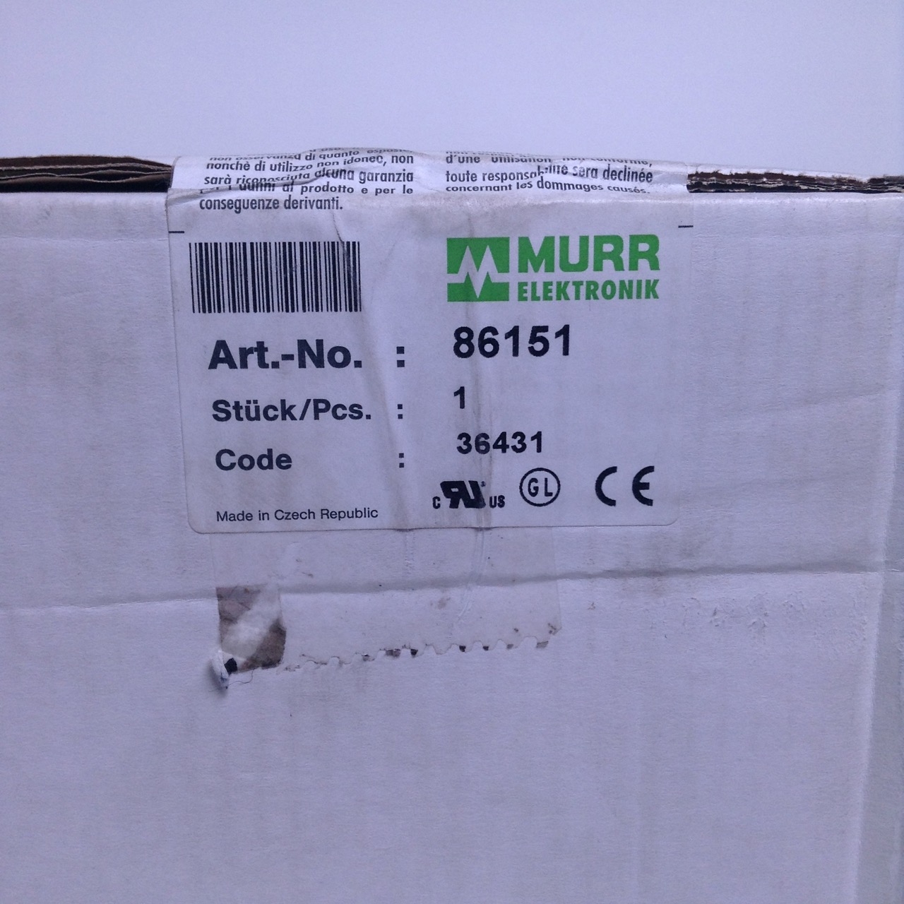 Murr Elektronik 86151 Single Phase Transformer 1kVA NFP Sealed