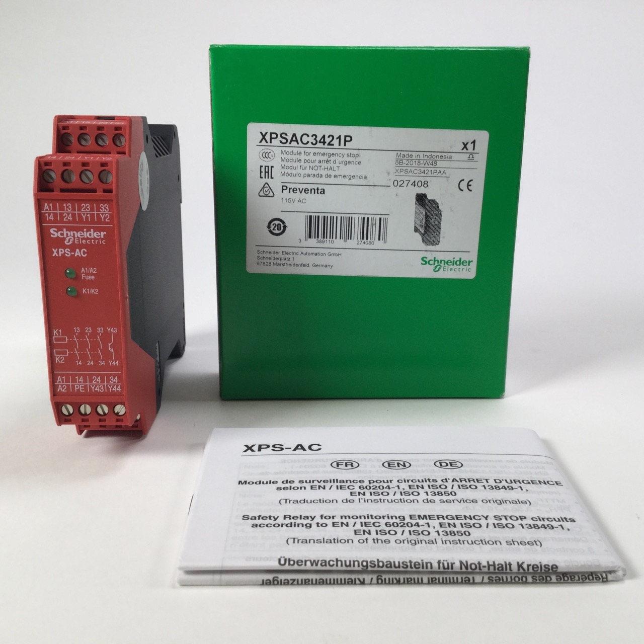 Schneider Electric XPSAC3421P Module safety emergency stop Preventa New NFP