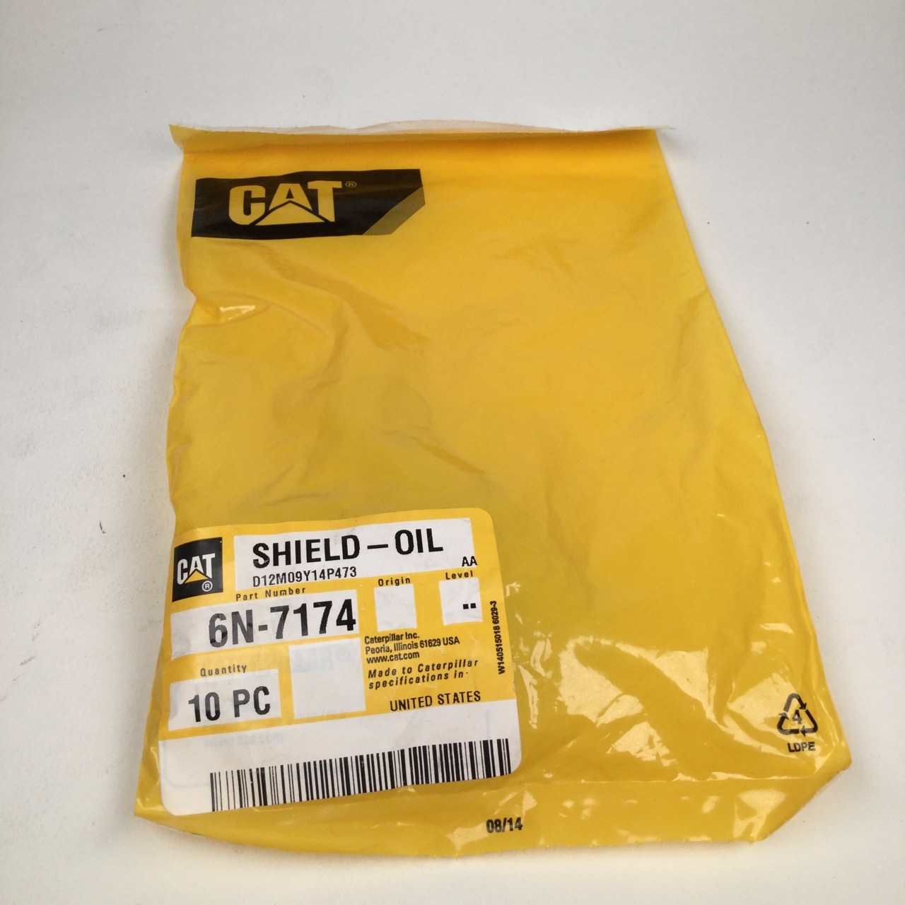 Caterpillar 6N-7174 Shield oil NEW factory packing (10pieces) Sealed