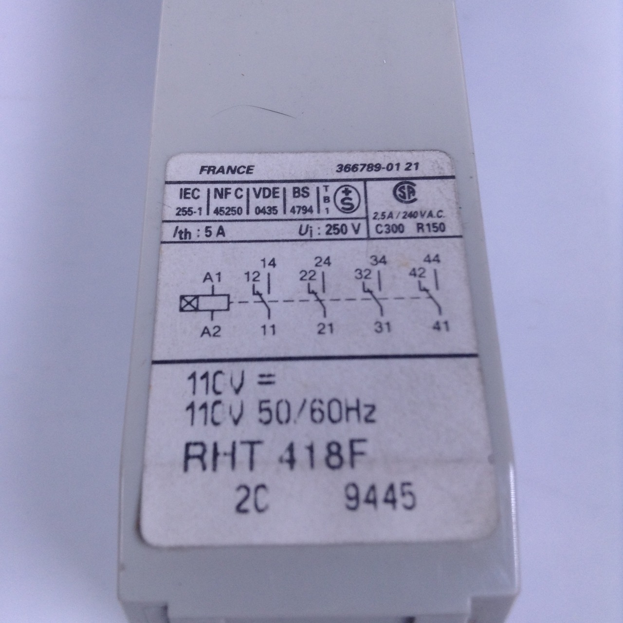 Telemecanique RHT418F Level Detector Relay 110V NMP