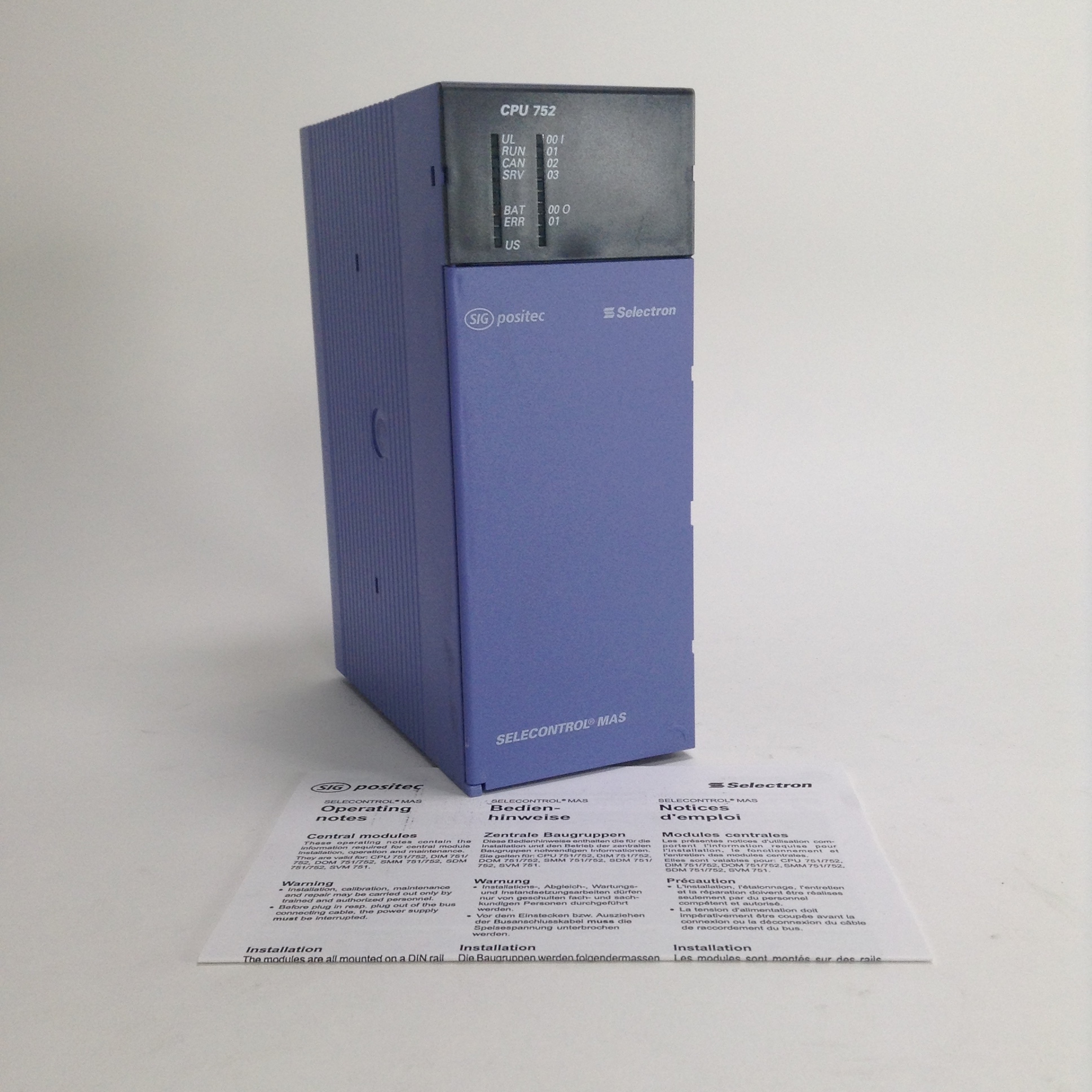Selectron CPU752 Selectron MAS CPU PLC processing unit 752 NEW NFP