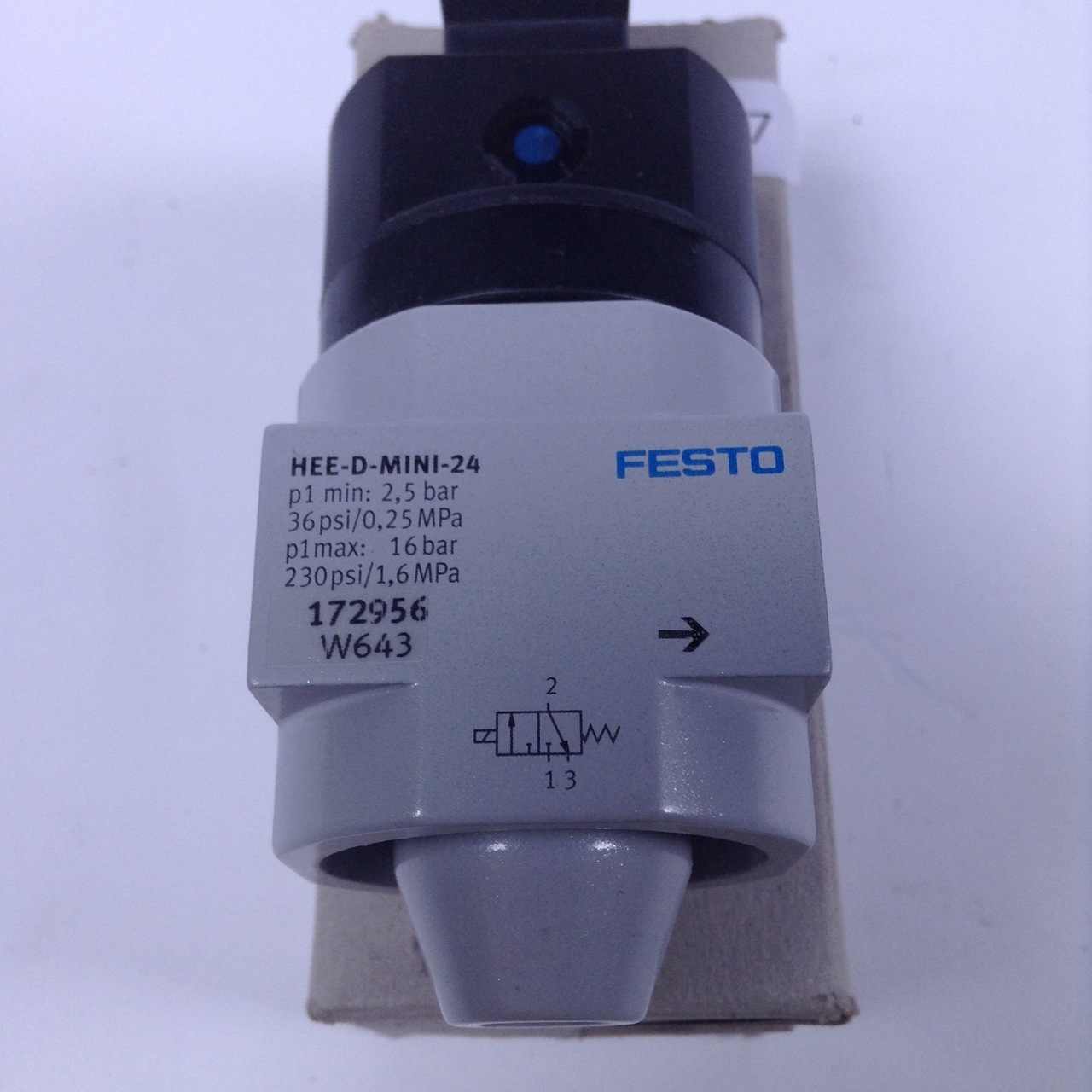 Festo HEE-D-MINI-24 Electric On-off Valve 172956 W643 16bar NFP