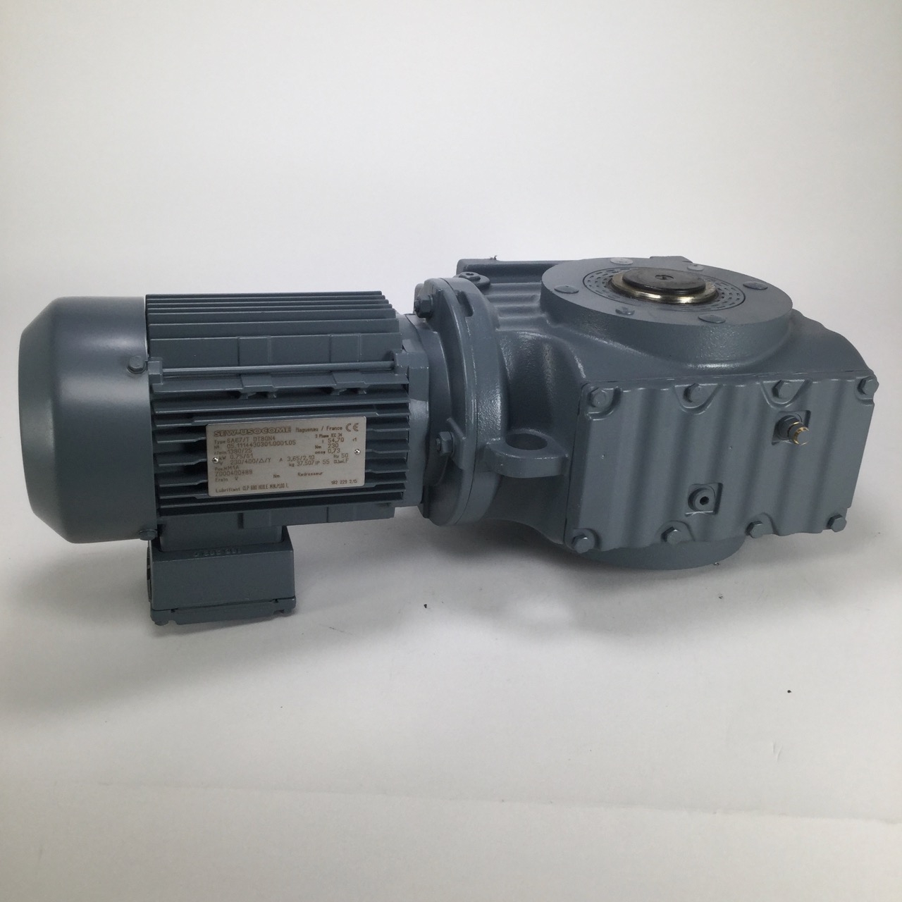 SEW Eurodrive SA67/T DT80N4 motor 0.75/S1kW 1380/25 rpm 230/400V IP55 ...