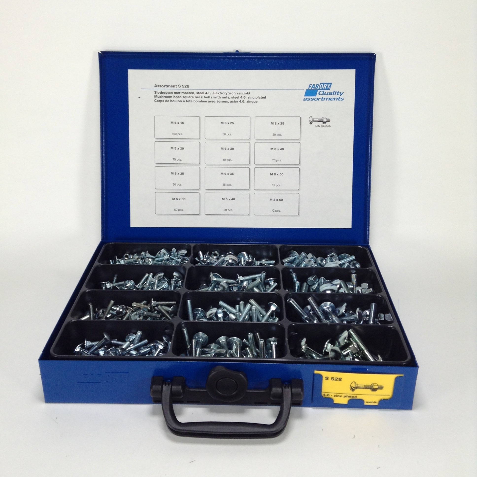 Fabory S528 box mushroom head square neck bolts with nuts NEW NFP