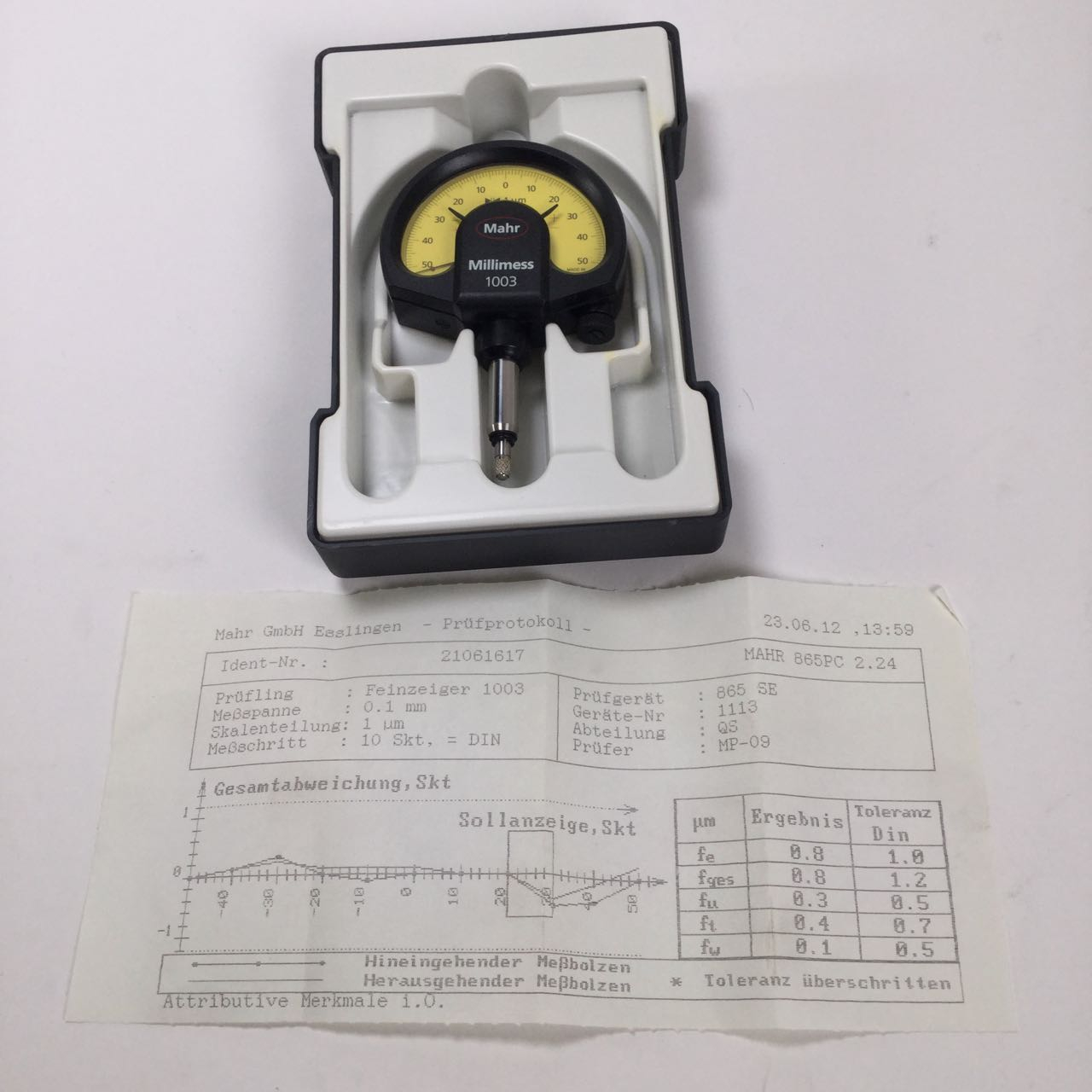 Mahr 1003 Federal Millimess Dial Comparator 4334000 New NFP