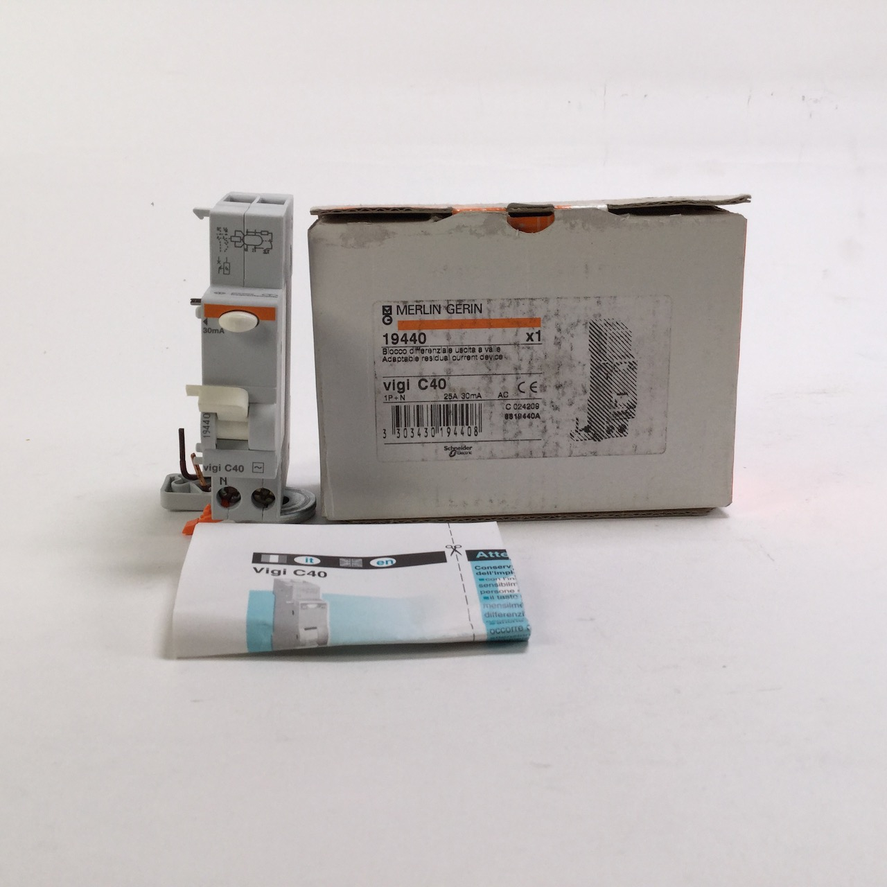 Merlin Gerin 19440 Vigi C40 Block Differential Output 25A 30mA New NFP