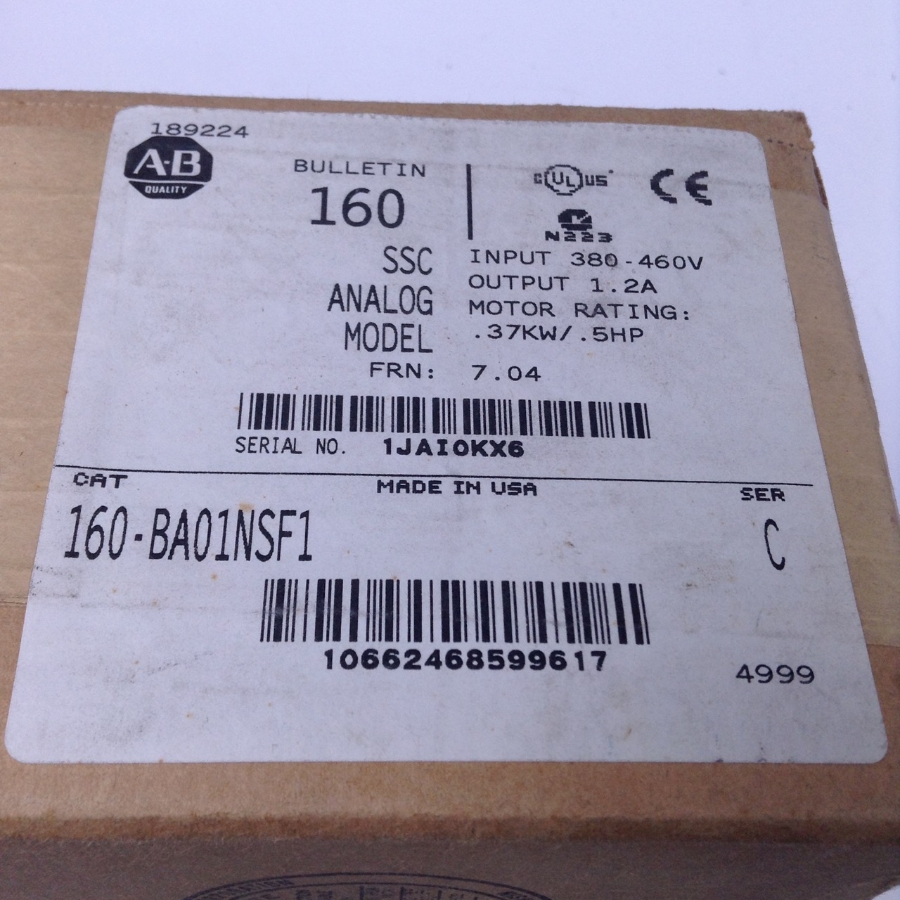 Allen Bradley 160-BA01NSF1 C 160 inverter drive NEW NFP Sealed
